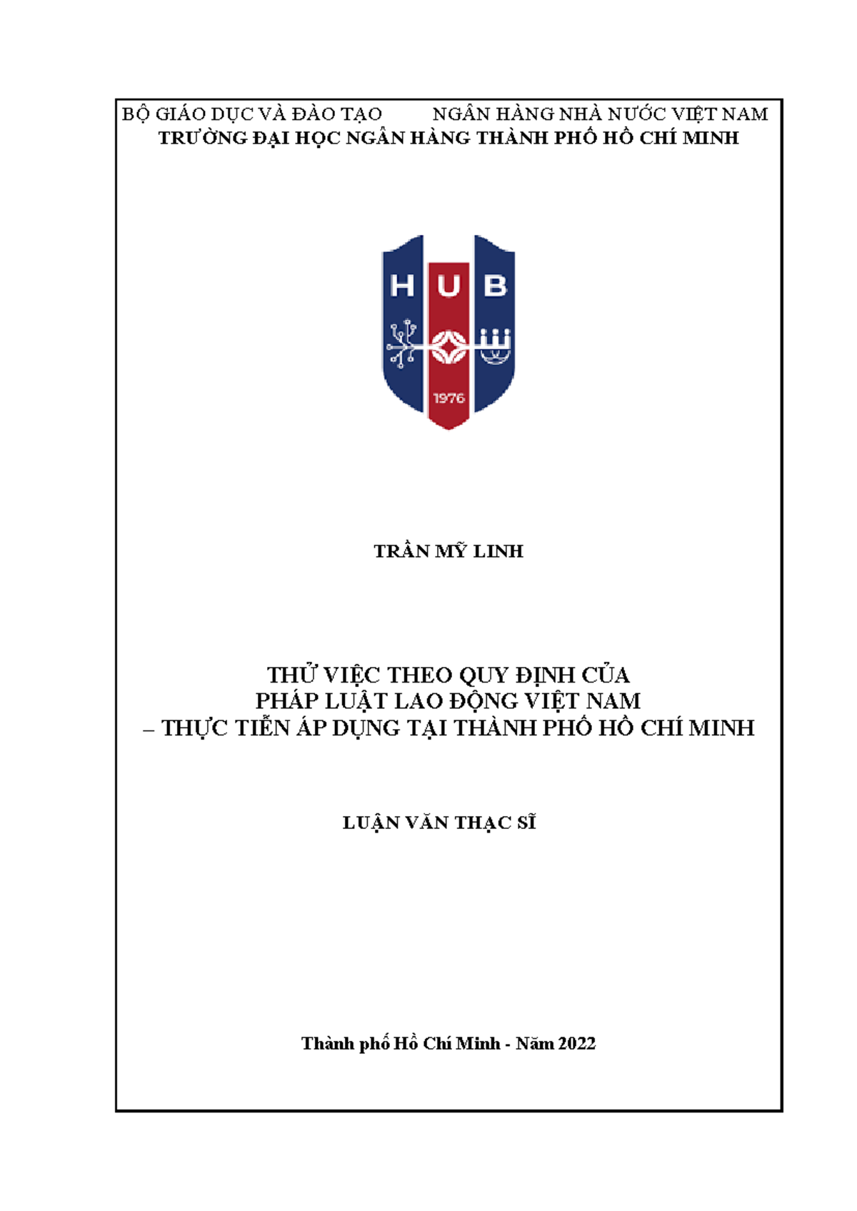 Tran my linh pdf - đề án tốt nghiệp - BỘ GIÁO DỤC VÀ ĐÀO TẠO NGÂN HÀNG ...