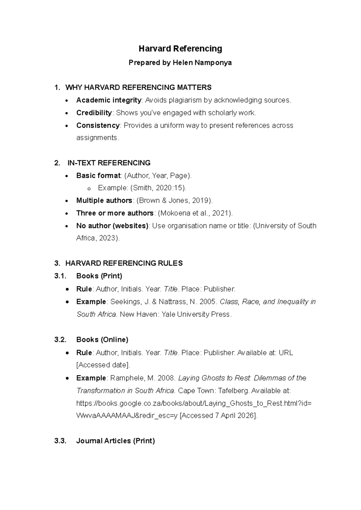 Harvard Referencing Guide - Summary Notes - Studocu