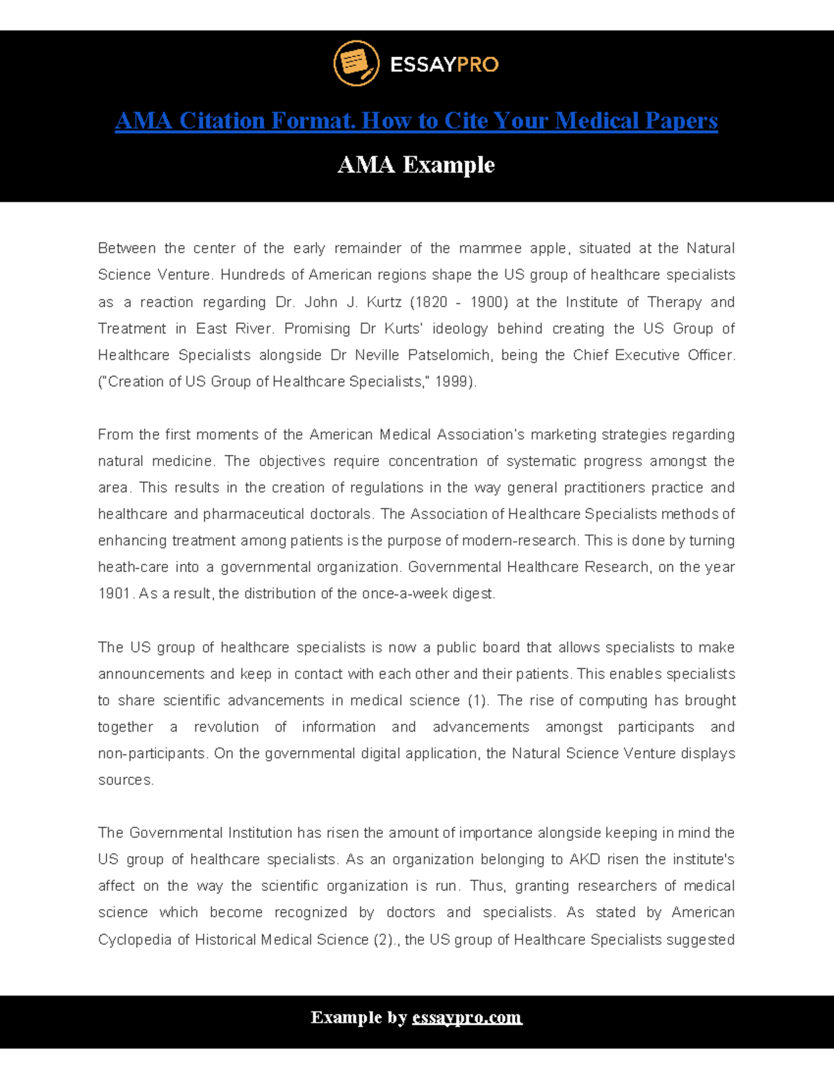 AMA+Format+Example - These include examples essays and APA citation ...