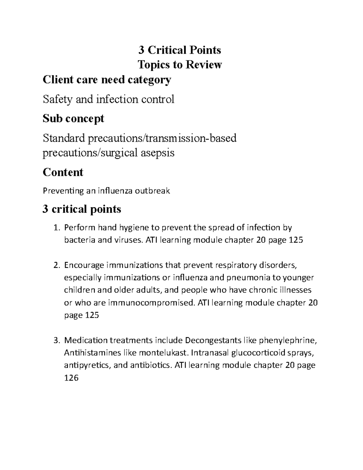 3 Critical Points 2 - 3 Critical Points Topics to Review Client care ...