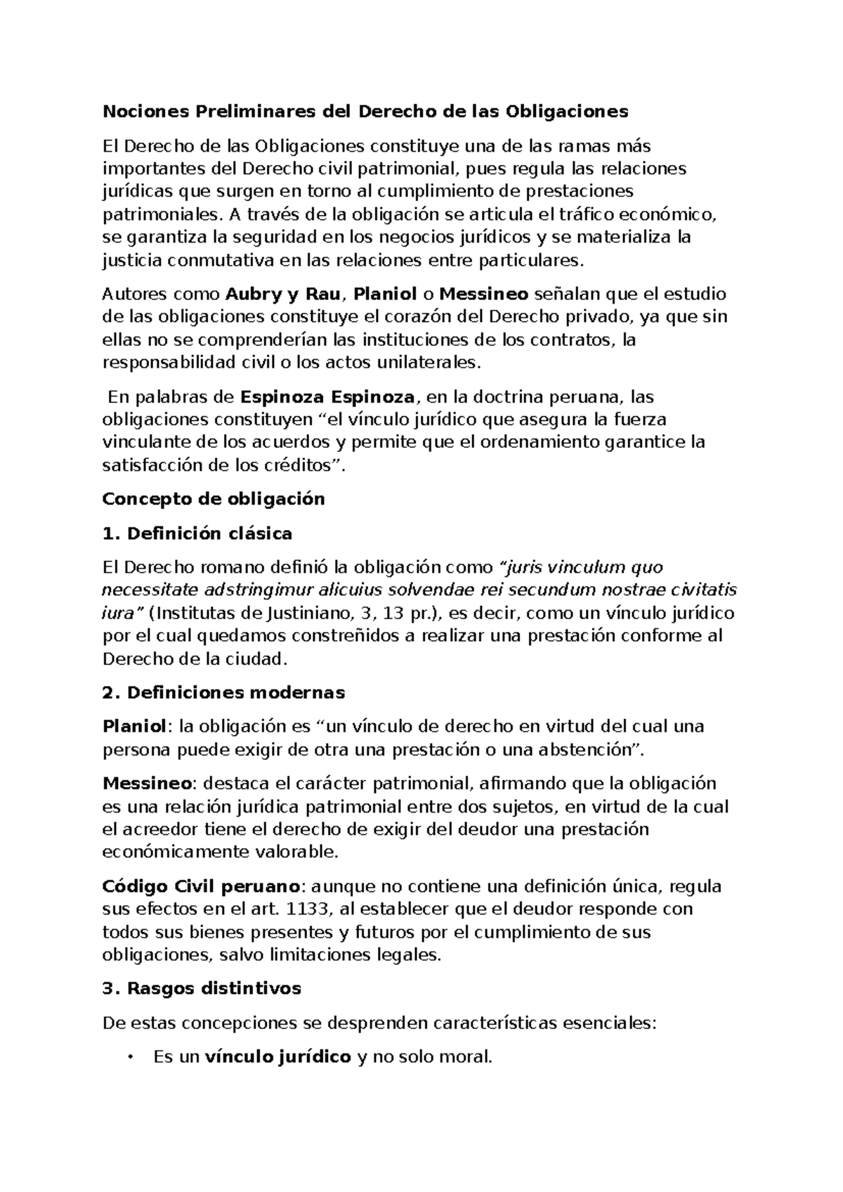 Derecho de las Obligaciones: Nociones Preliminares y Fundamentos - Studocu
