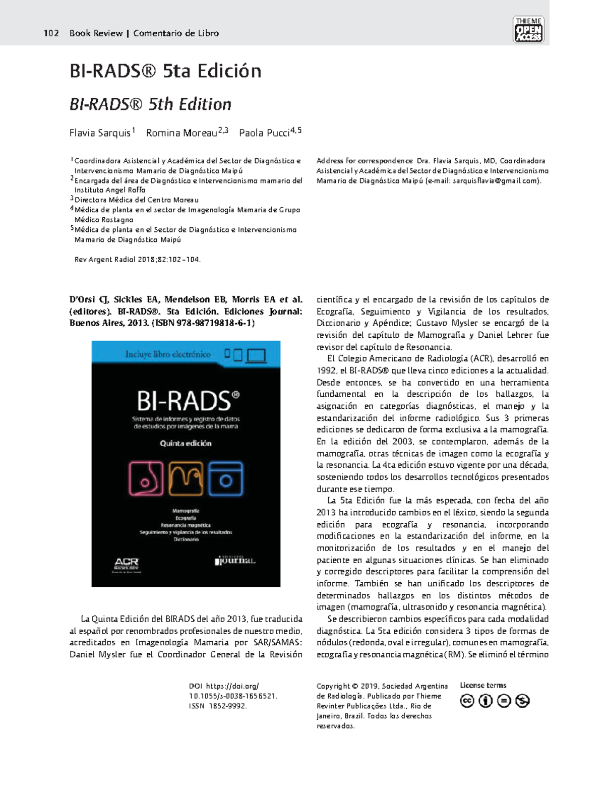BI-RADS 5ta Edición: Revisión de Estudios Mamográficos y Ecográficos ...