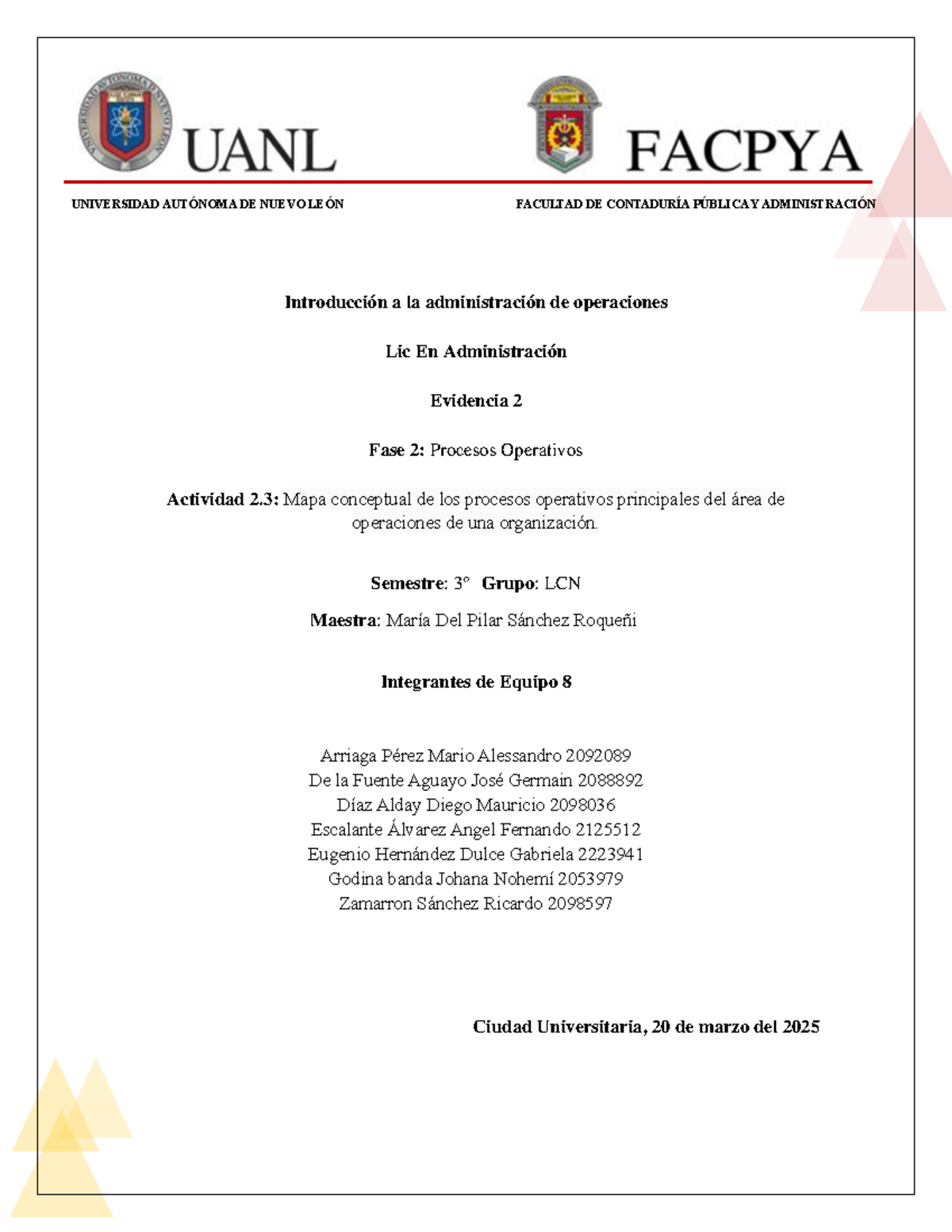 Mapa conceptual de procesos operativos en administración de operaciones ...