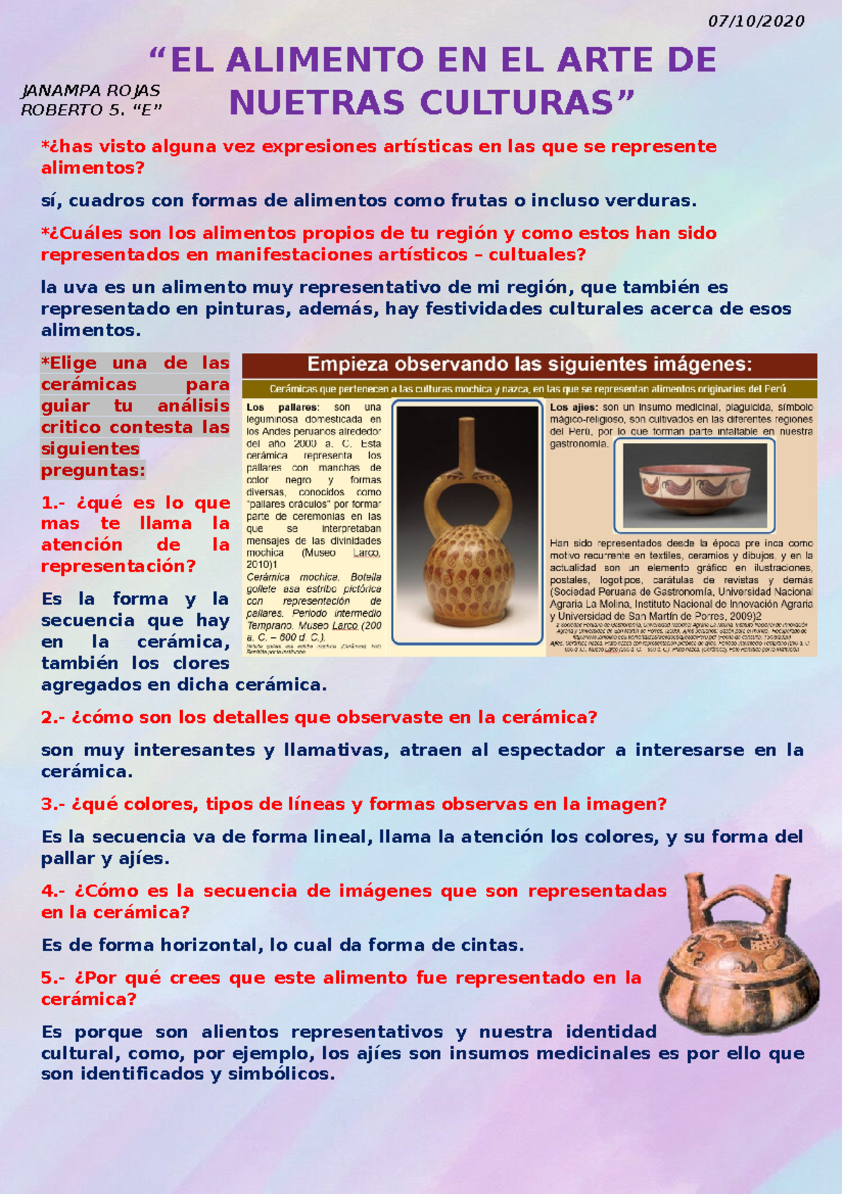 Arte y Cultura en la Representación de Alimentos - Semana 27, Día 3 ...