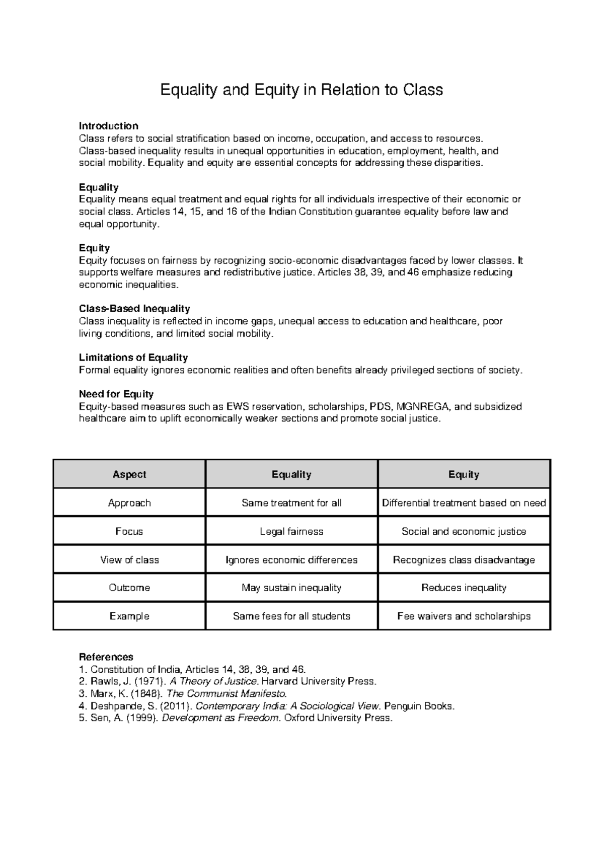 Equality and Equity in Class: Understanding Disparities and Justice ...