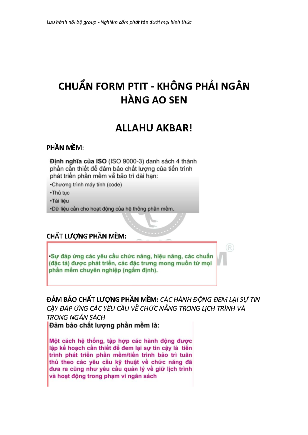 Kiểm Tra Chất Lượng Phần Mềm: Tiêu Chí và Checklist SQA - Studocu