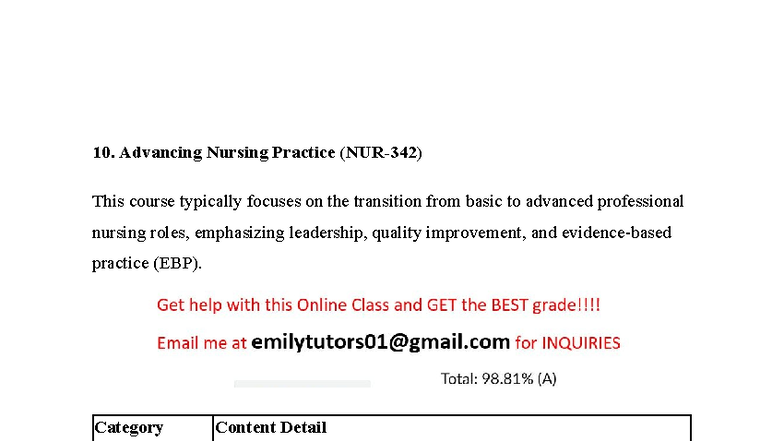 Advancing Nursing Practice: Leadership & EBP Insights (NUR-342) - Studocu