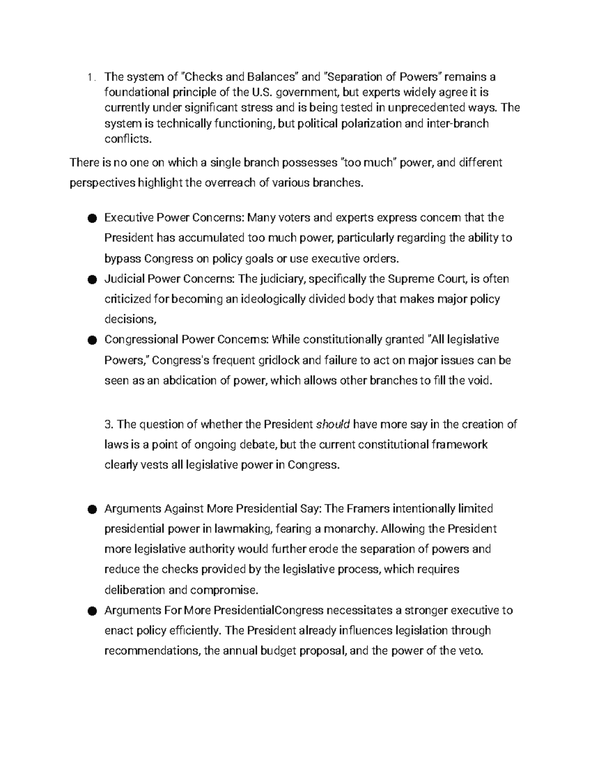 History 3 - Separation of Powers and Executive Authority Analysis - Studocu