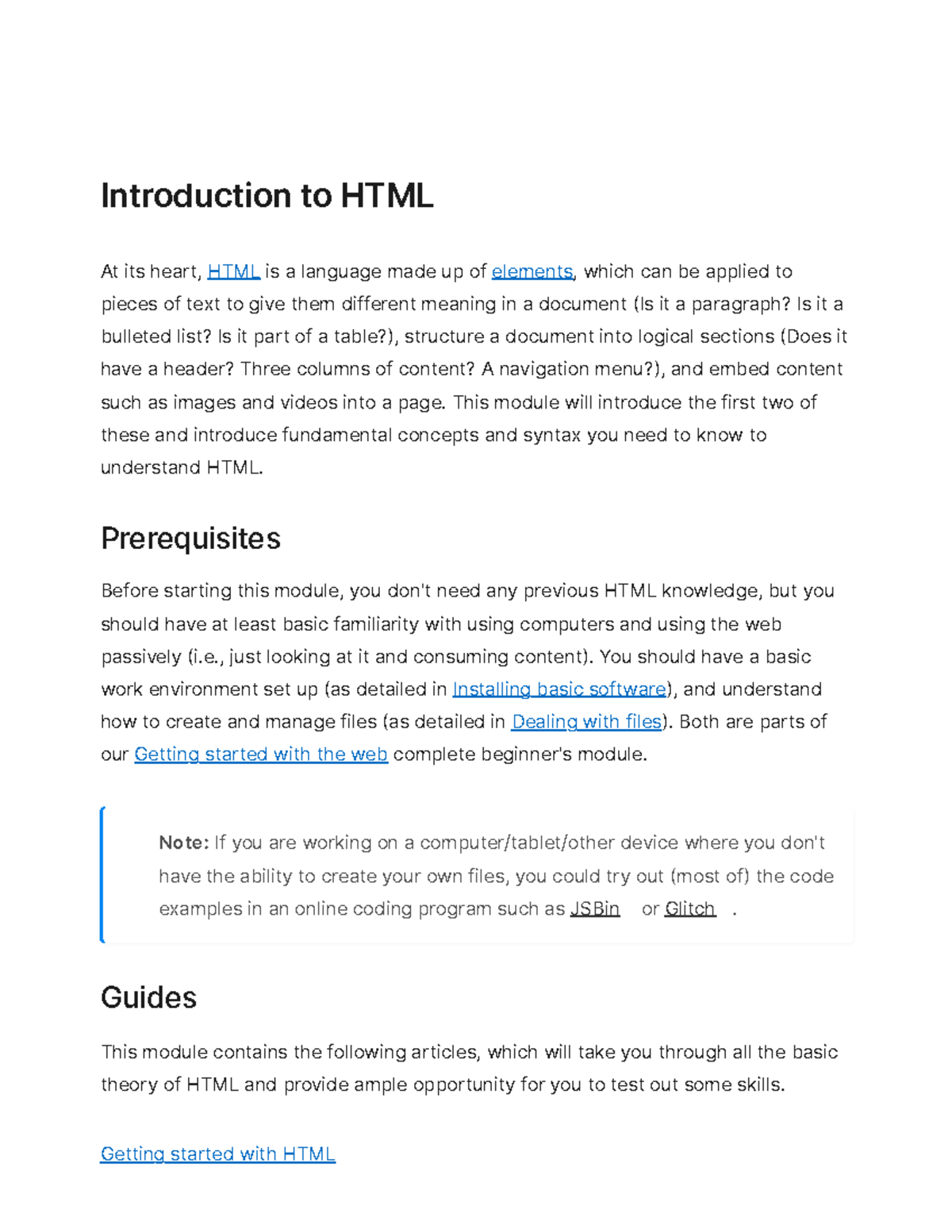 HTML Basics: Introduction to Web Development (MDN) - Studocu
