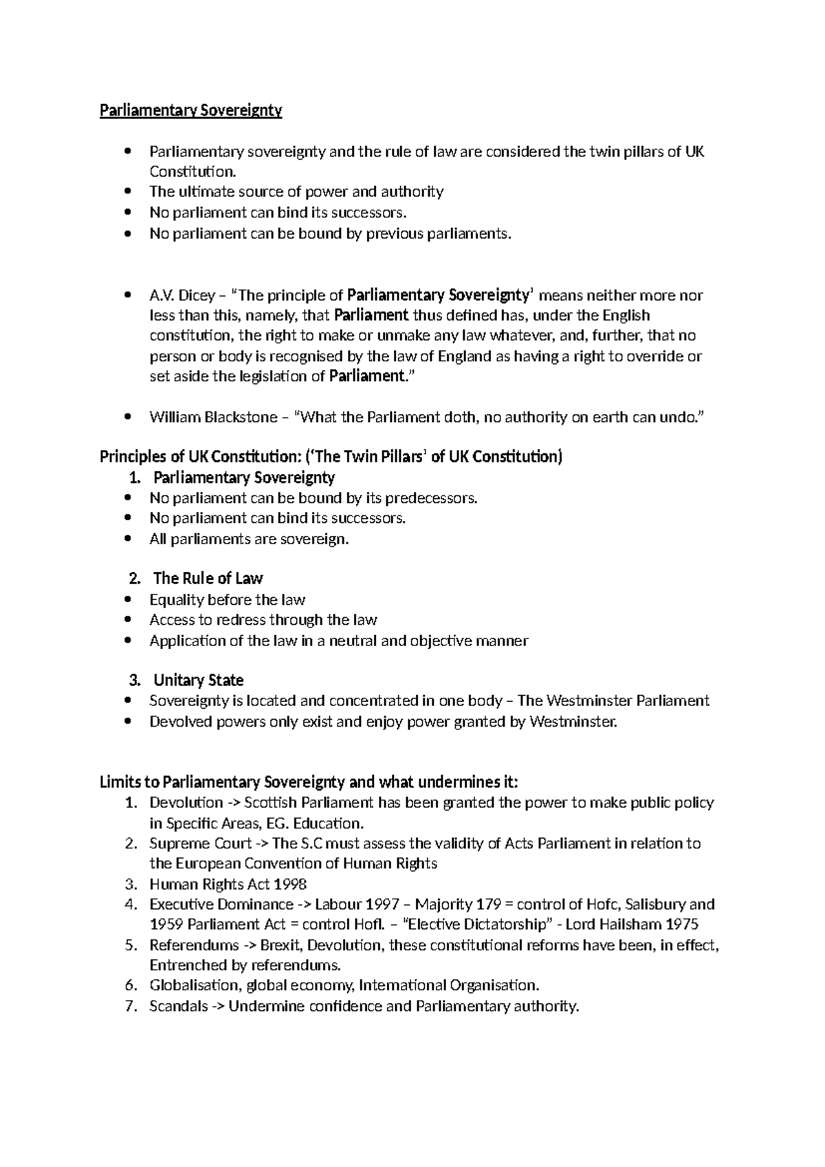 Parliamentary Sovereignty and the Rule of Law: Key Principles Explained ...