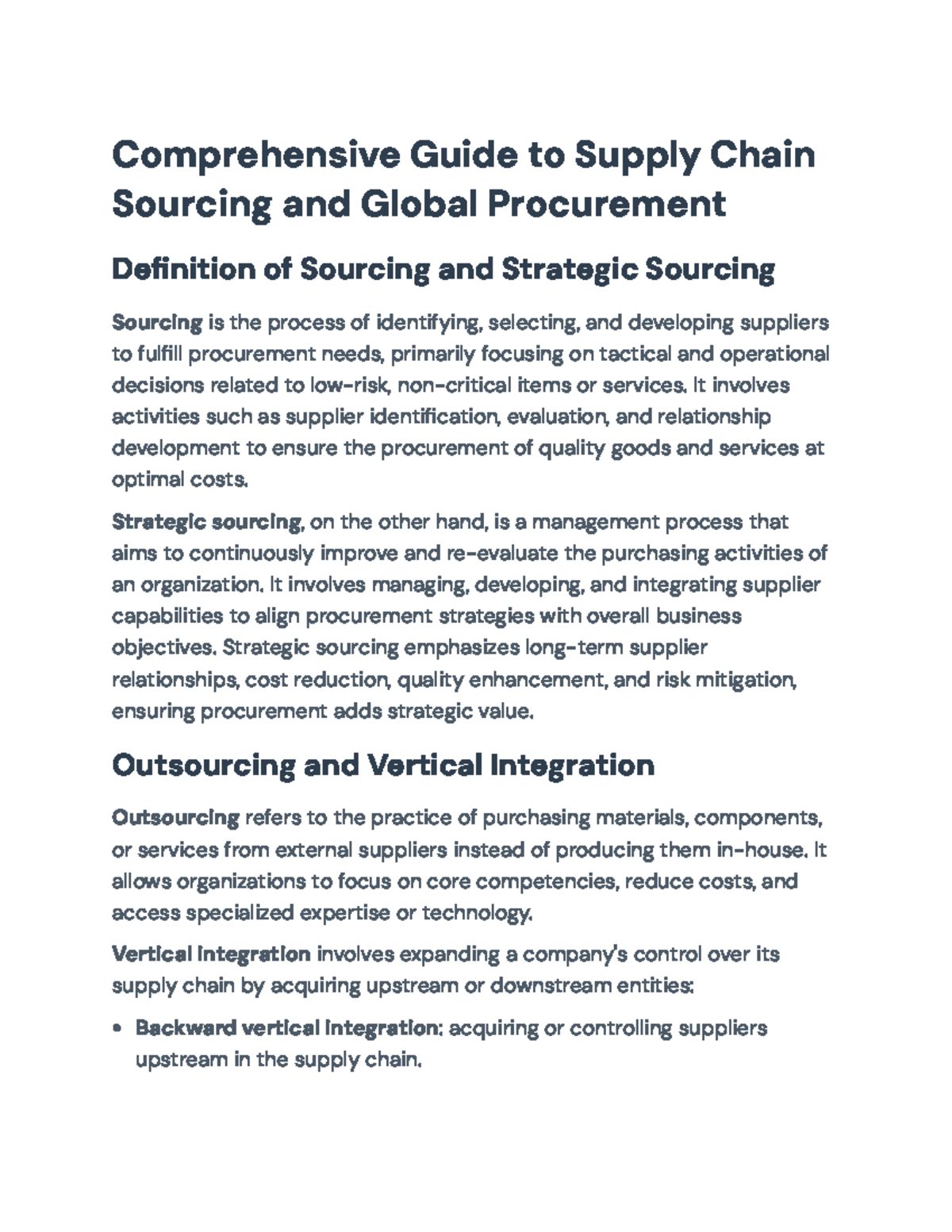 Comprehensive Guide to SC Sourcing & Global Procurement Strategies ...