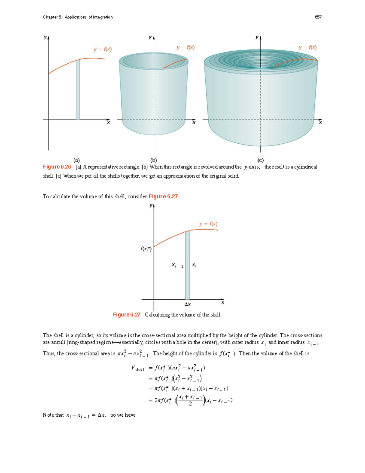 Chapter 6: Applications of Integration - Volume Calculation in Shells ...