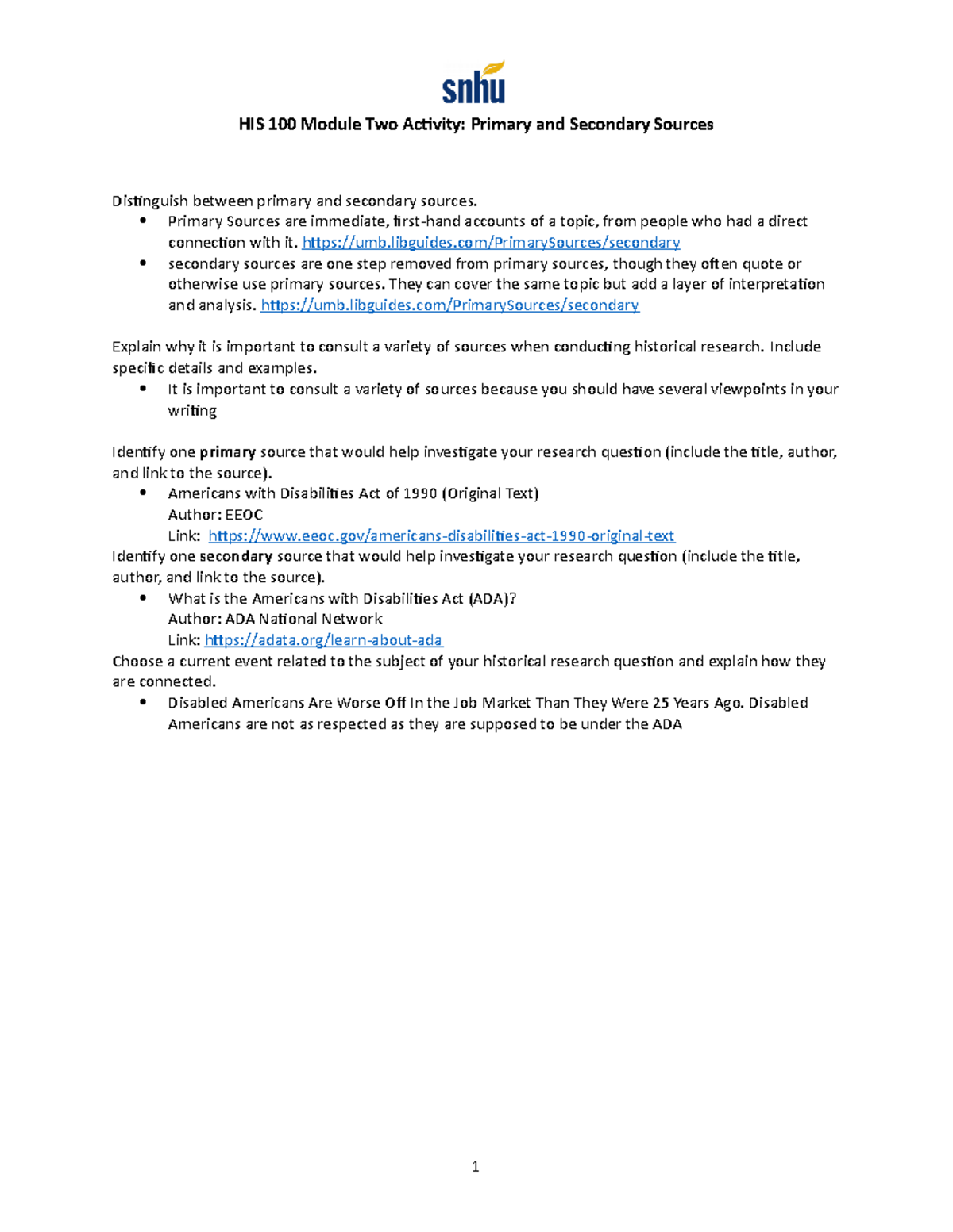 HIS 100 Module Two Activity Sources Template - HIS 100 Module Two ...