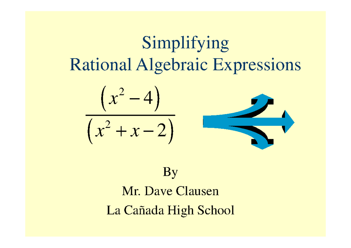 Rational Expressions Introduction - Simplifying Rational Algebraic ...