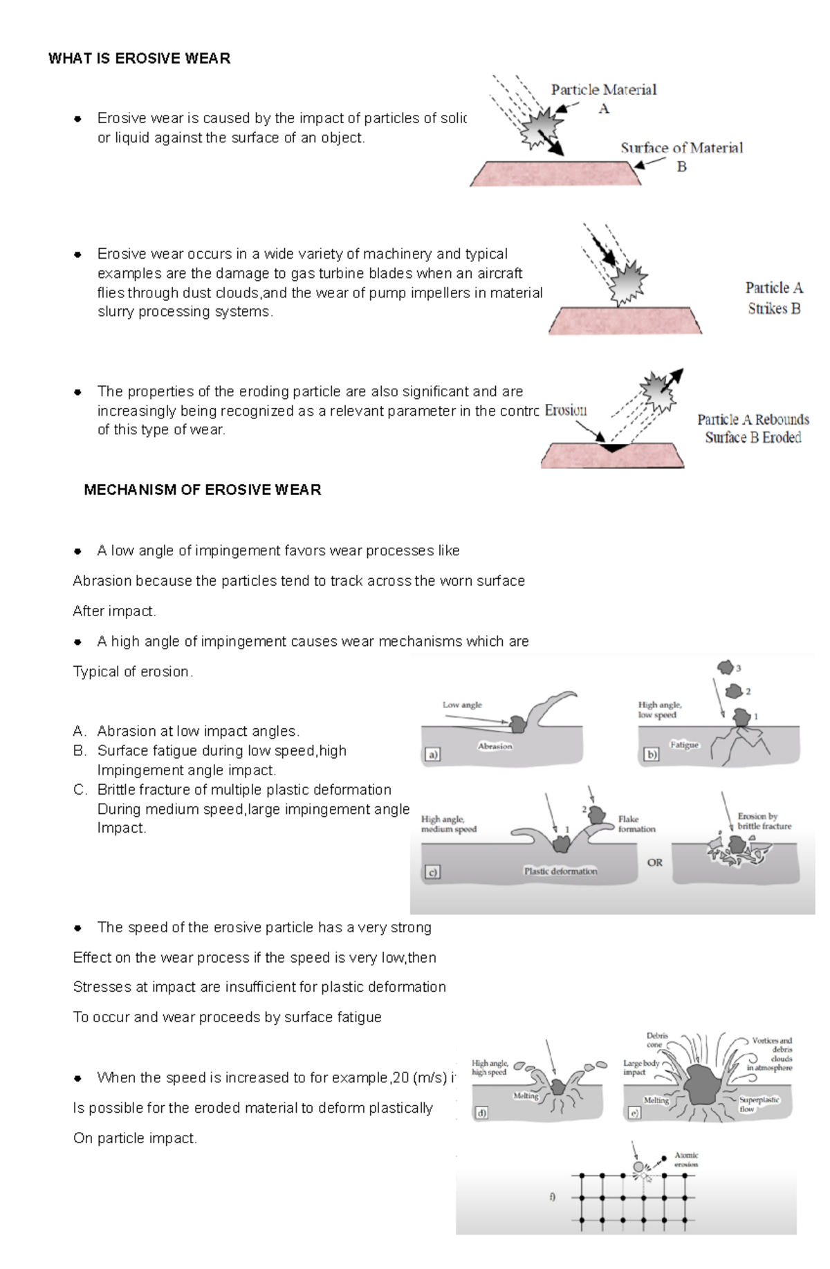 Erosive Wear: Mechanisms and Effects in Machinery Applications - Studocu