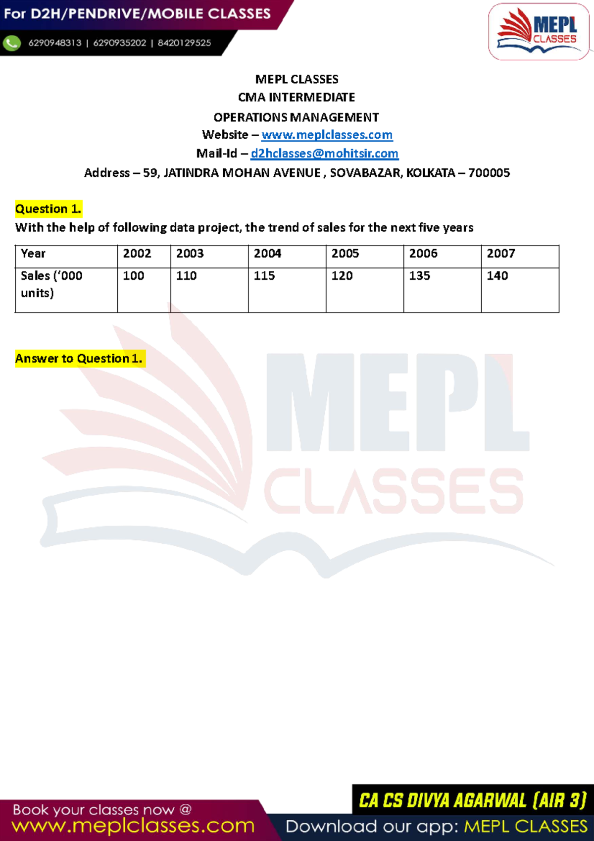 CMA Intermediate - OM Marathon Notes for Operations Management - Studocu