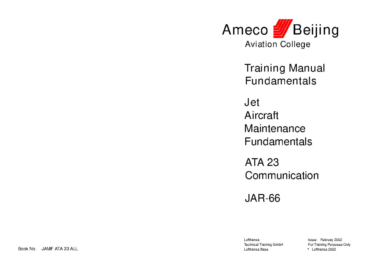 ATA 23 Communication Fundamentals Training Manual - Lufthansa - Studocu