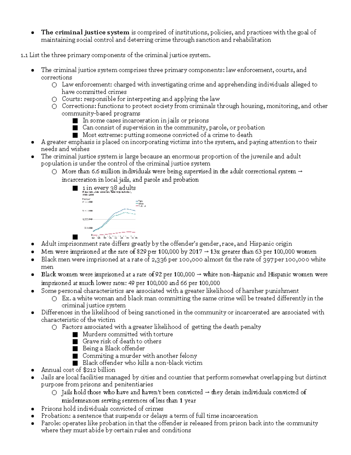 Chapter 1 Notes - Overview of Criminal Justice: Systems & Change - Studocu