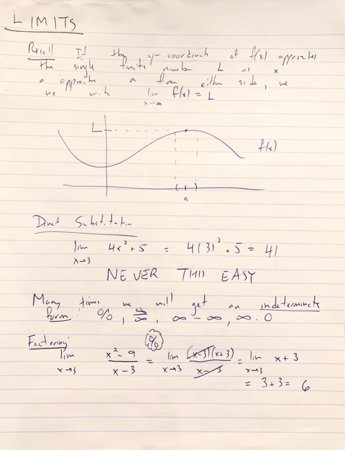 Review of limits and Trig Limits - Math 1000 - Studocu