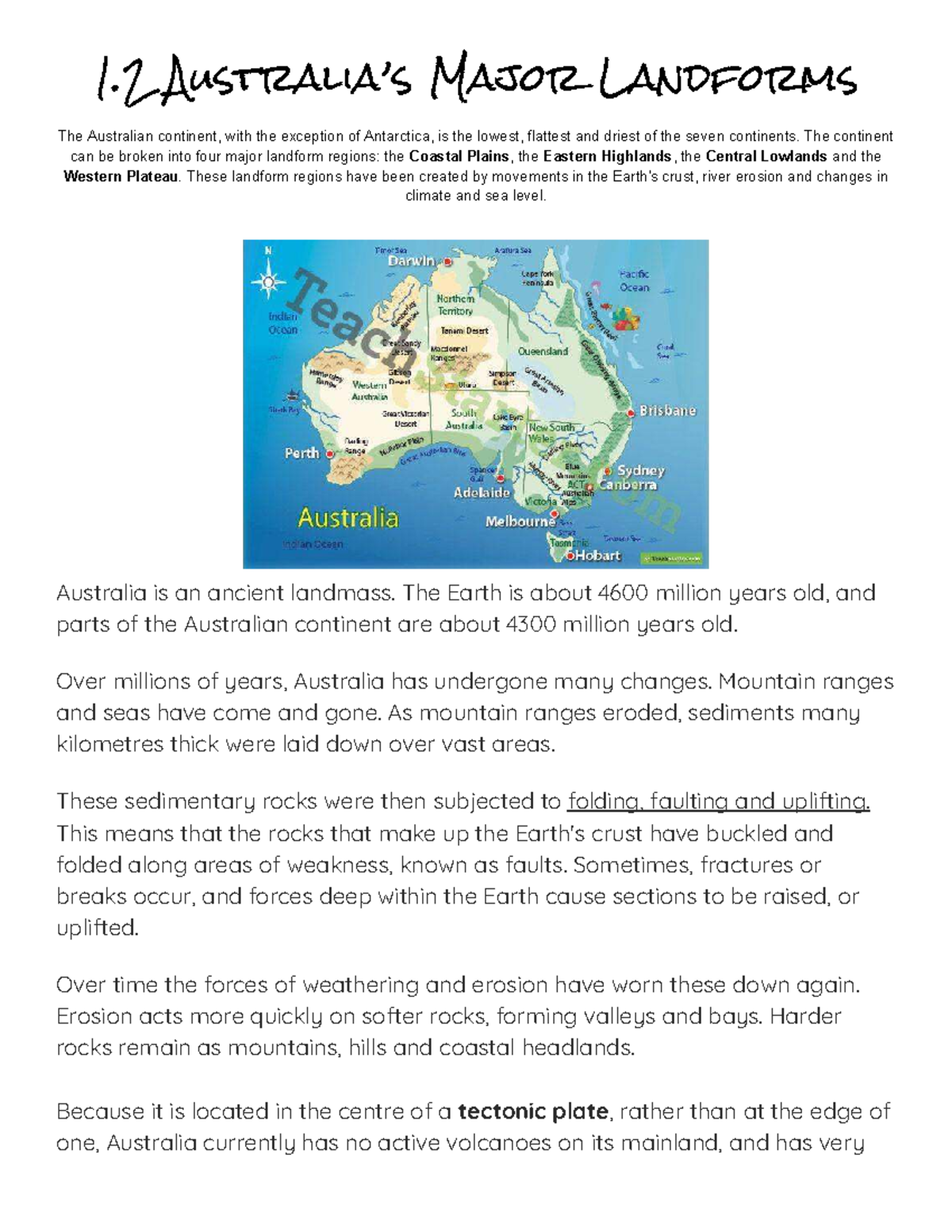 1.2 Australia's Major Landforms: Understanding the Continent's ...