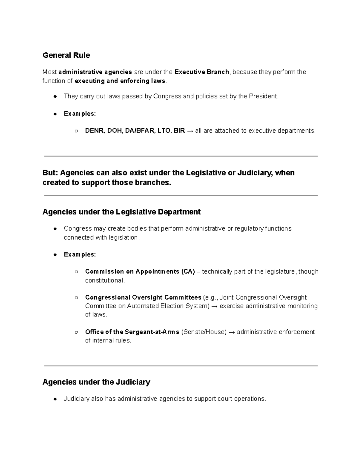 Administrative Agencies: Functions, Powers, and Legal Framework (LAW ...