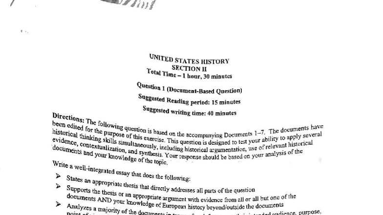 US History DBQ: Analyzing Colonial Development Differences (HIST 101 ...