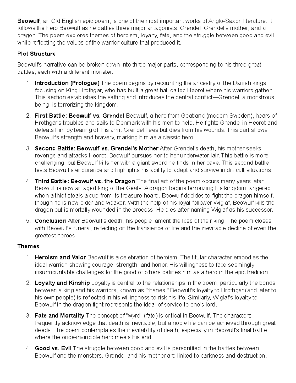 Elt 313: Analysis of Beowulf and Sir Gawain and the Green Knight - Studocu
