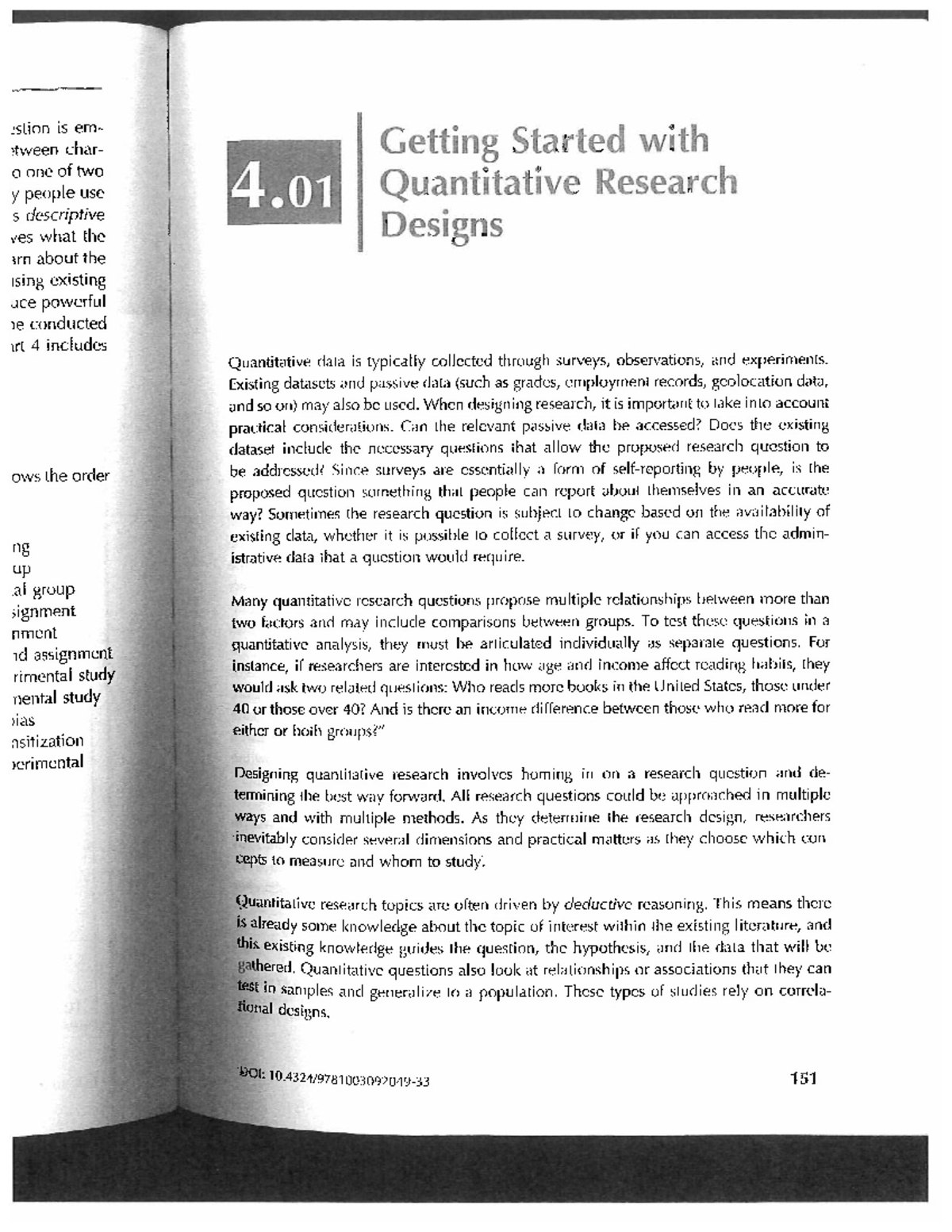 Designing Quantitative Research: Key Concepts and Overview (4.01) - Studocu