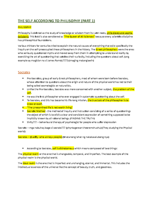 Understanding THE self lesson plan - UNDERSTANDING THE SELF TOPIC ...