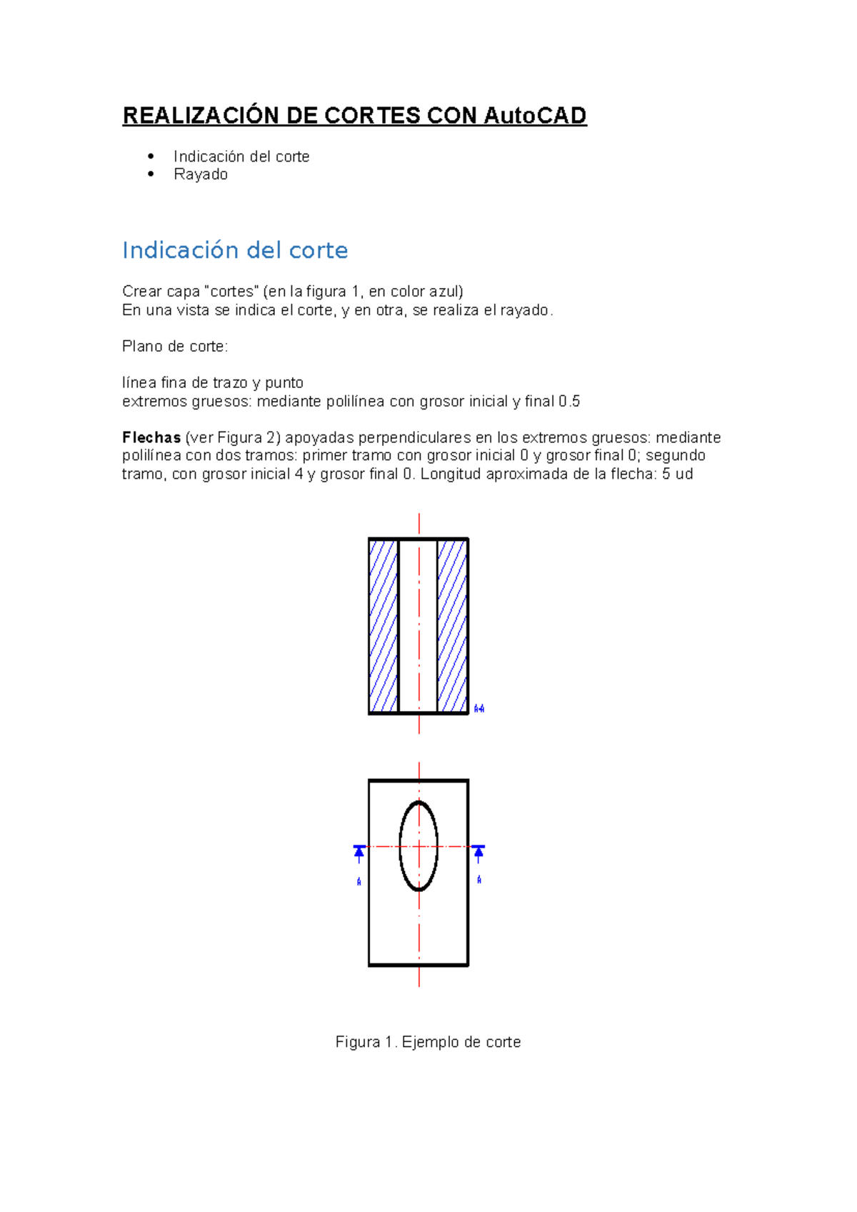 Realización de Cortes y Sombreado en AutoCAD - Guía Práctica - Studocu
