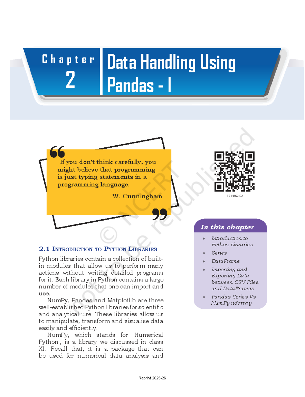 Chapter 2: Data Handling with Pandas in Informatics Practices (Leip102 ...