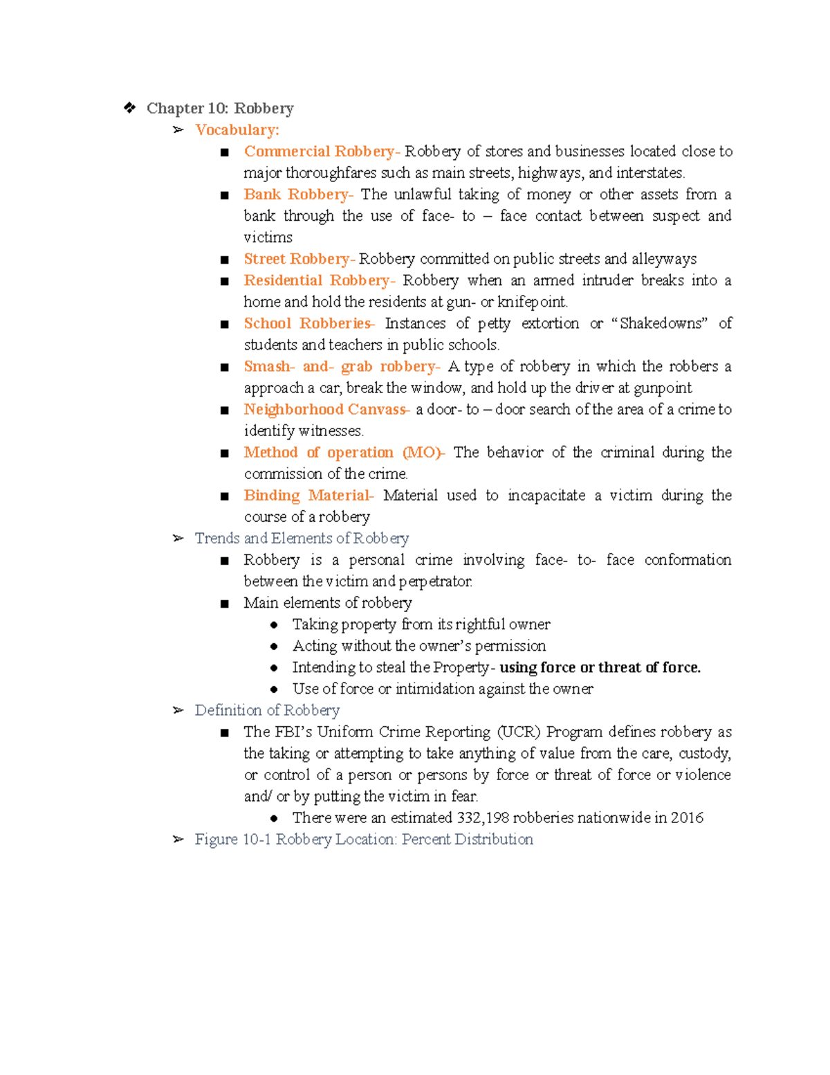 Criminal Investigation - Chapter 10: Understanding Robbery Concepts ...