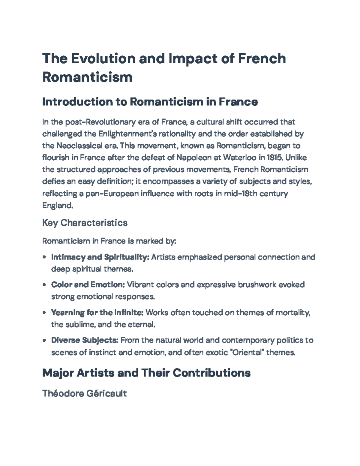 The Evolution and Impact of French Romanticism: Key Artists and Themes ...