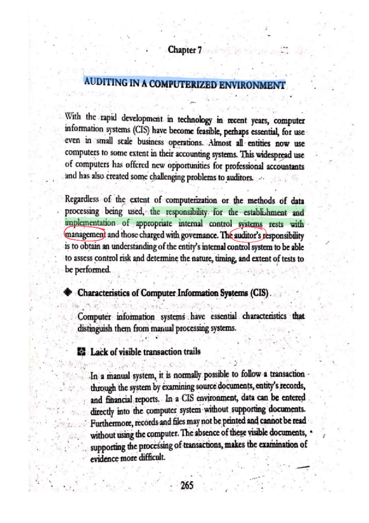 Chapter 7 - Auditing in a Computerized Environment - Studocu