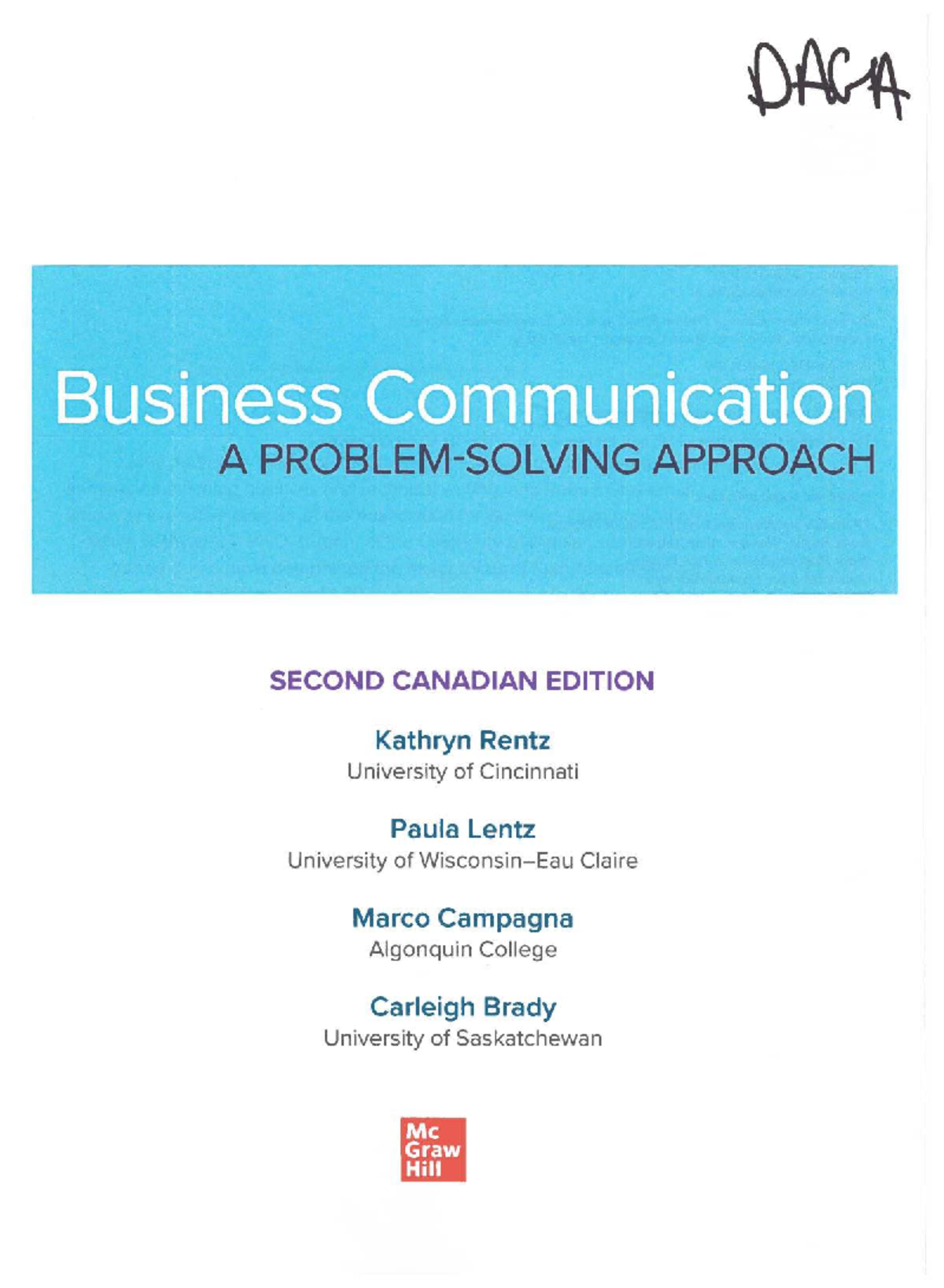 Business Communication: A Approach, 2nd Canadian Edition - Chapter ...