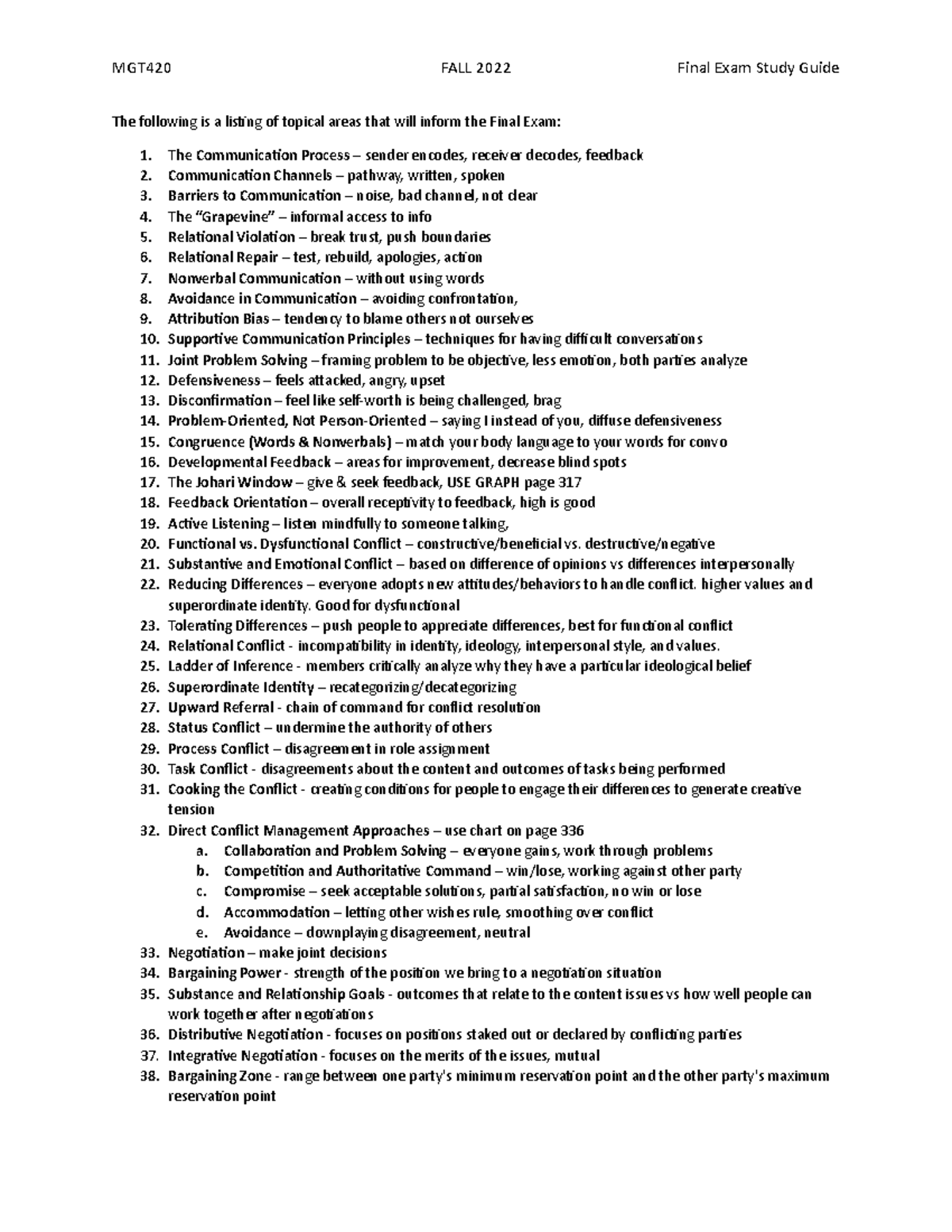 MGT420 Final Exam Study Guide: Key Topics and Concepts Review - Studocu