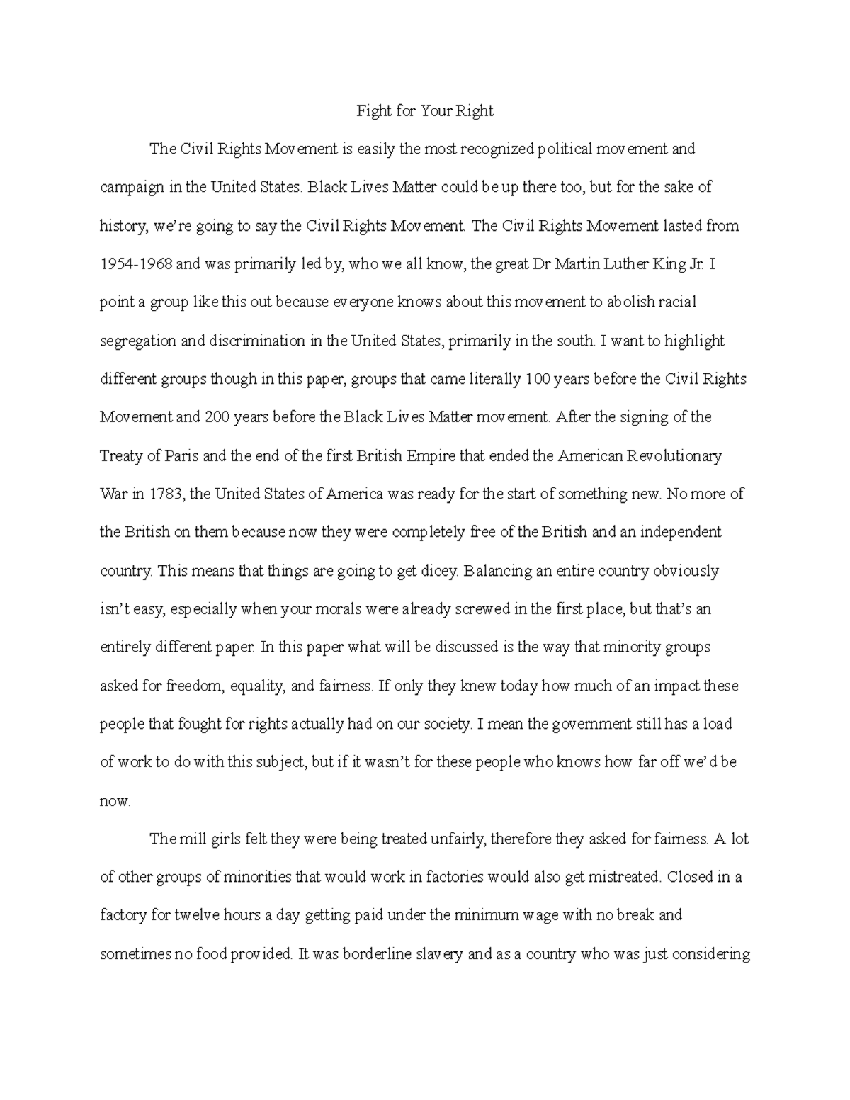 Essay Notes on American History (AH101): The Civil Rights Movement ...