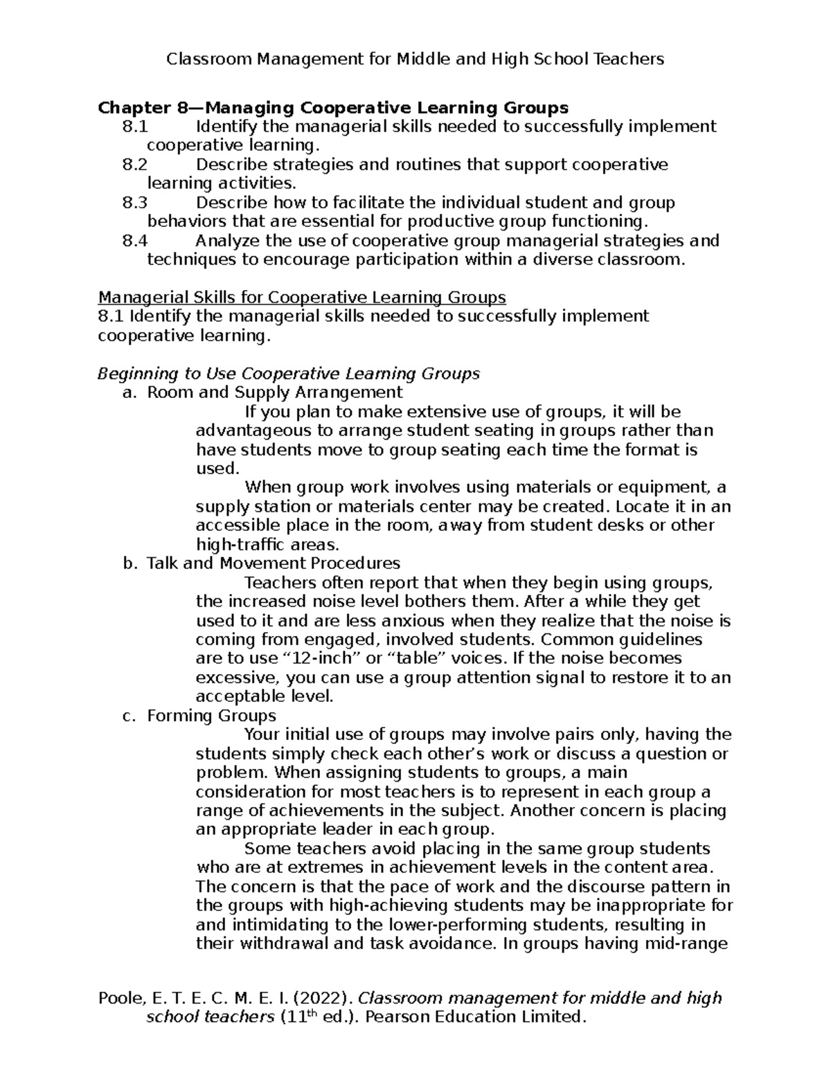 Managing Cooperative Learning Groups: Key Strategies & Skills - Studocu