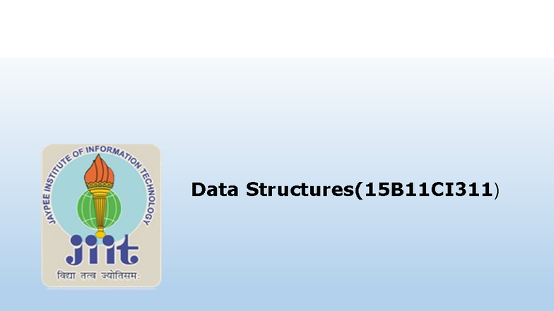 Data Structures (15B11CI311) Lecture Notes on Search Trees and Segment ...