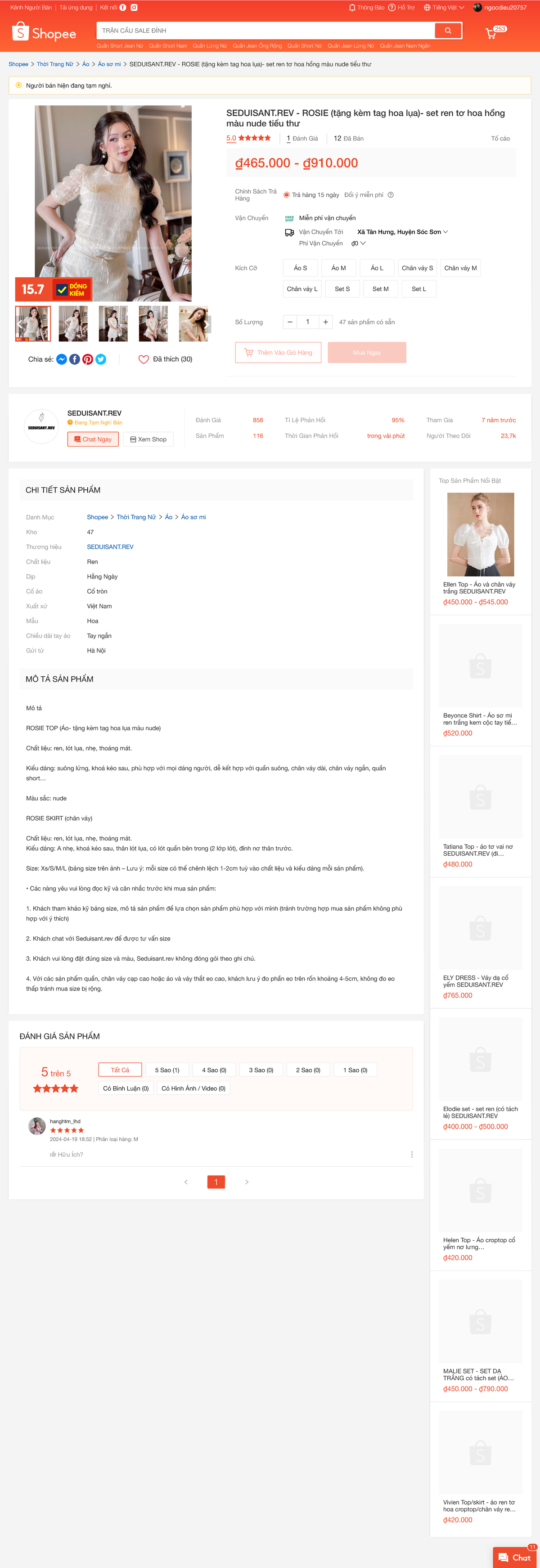 Seduisant.REV - Rosie Set Ren Hoa Hồng Màu Nude trên Shopee - Studocu