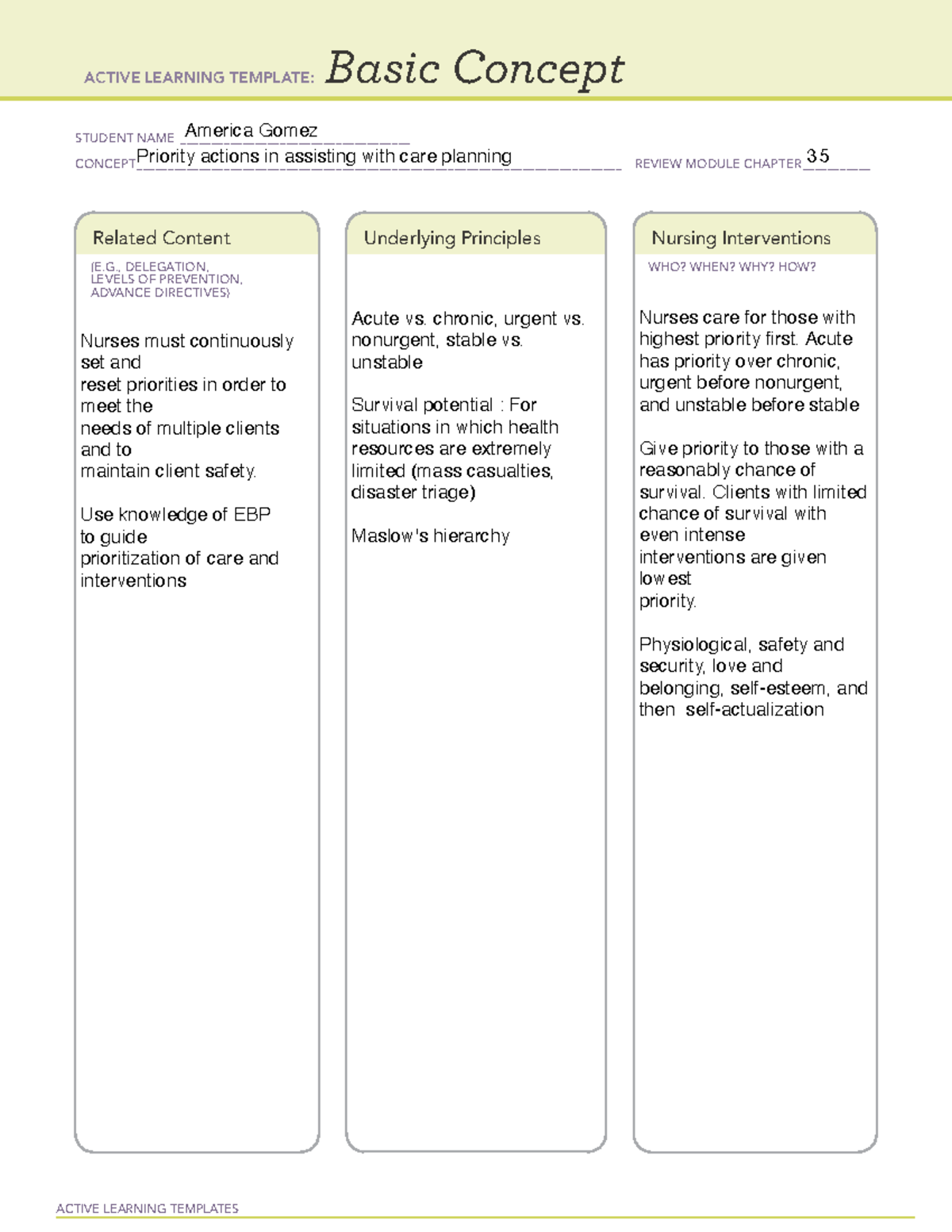 Active Learning Template for Nursing Care Planning: Key Concepts ...