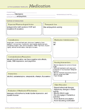 ATI Medication Lithium - ACTIVE LEARNING TEMPLATES THERAPEUTIC ...