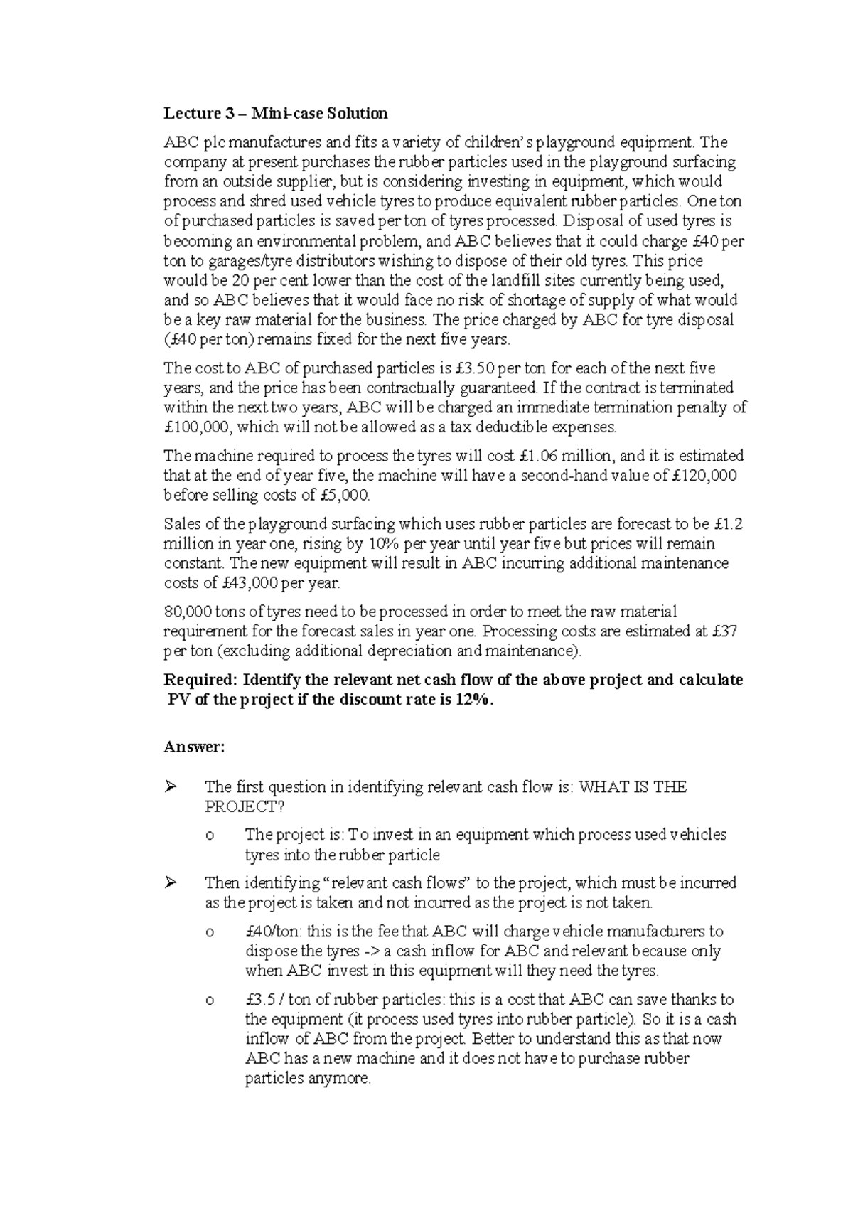 Lecture 03 - Case Study: ABC plc Playground Equipment Project Analysis ...