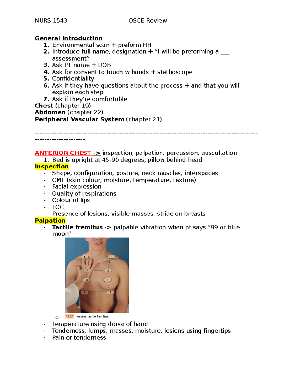 OSCE 2 cheat sheet - OSCE 2 help - General Introduction 1 ...