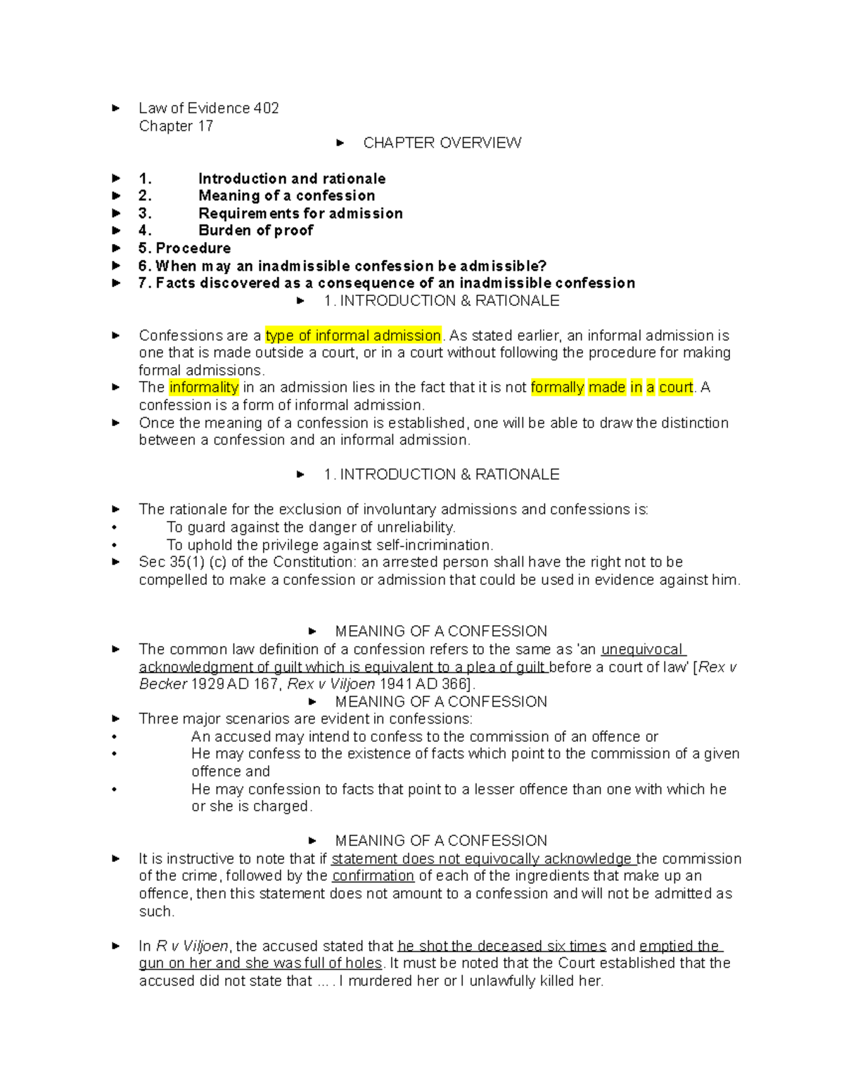Chapter 17: Confessions in Criminal Trials - Law of Evidence 402 ...