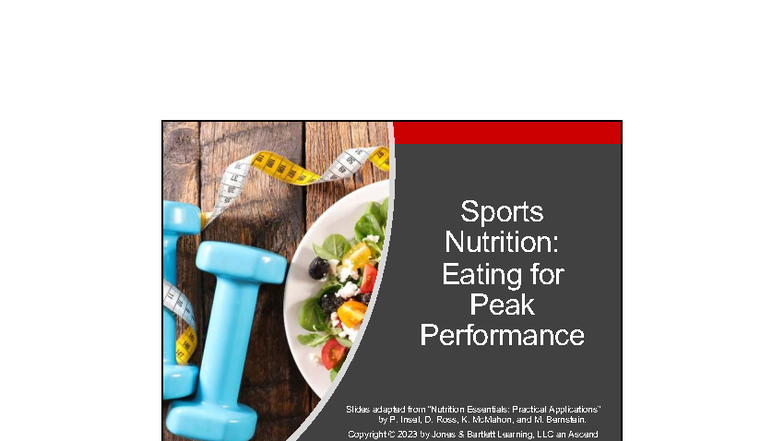 NTR 301 Chapter 11: Sports Nutrition for Peak Performance - Studocu