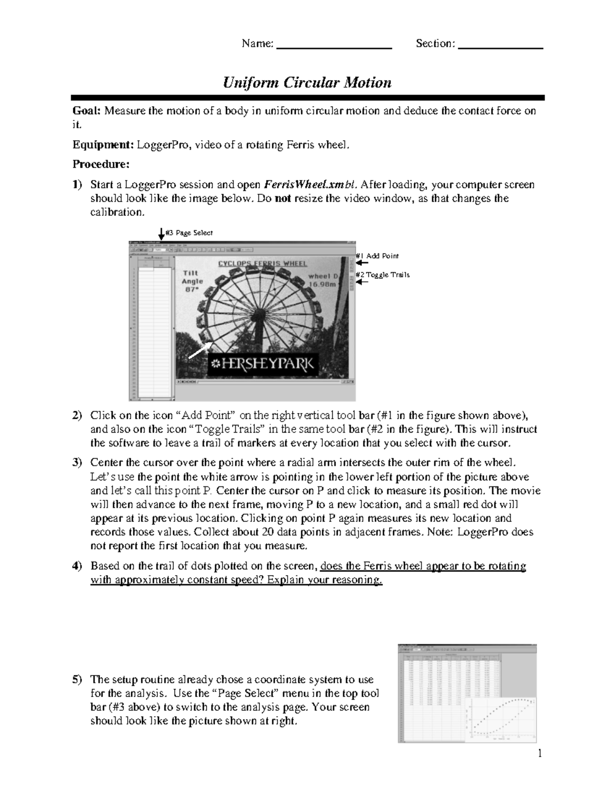 Activity 07-Uniform circular motion -2nd - Uniform Circular Motion Goal ...