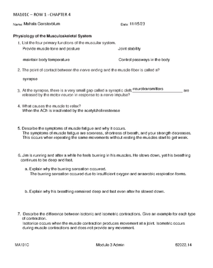 MA101 A ROW 1 Chapters 1-2 - Chapter 1 Medical Terminology Basics Which ...