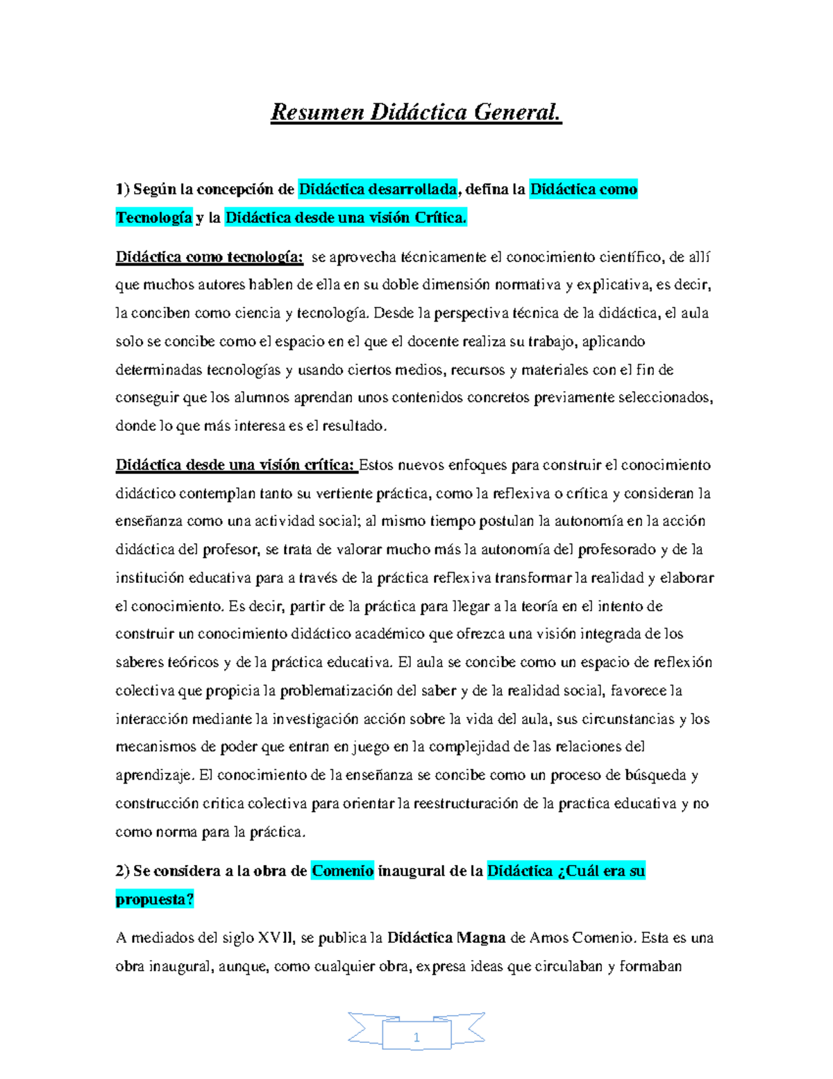 Resumen Didáctica General(pdf viejo) - Resumen Didáctica General. Según la concepción de ...