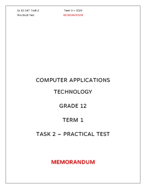 GR 12 RTT Teorie MEMO - rtt memo - REKENAARTOEPASSINGSTEGNOLOGIE GRAAD ...
